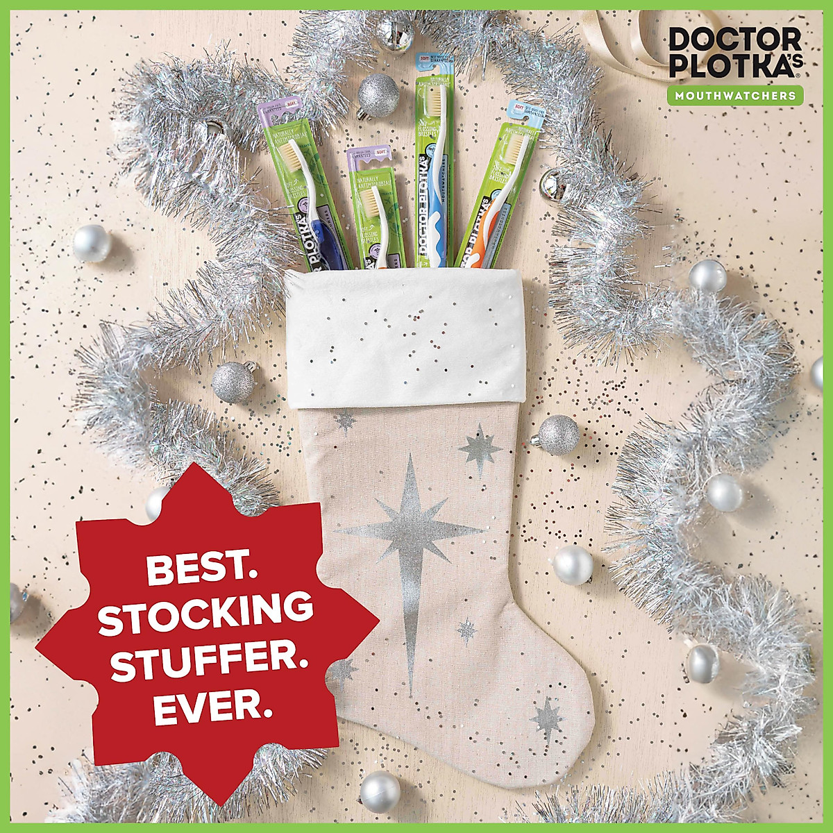 MOUTHWATCHERS - Toothbrush Replacement Heads - Clean Teeth for Adult - 6 Count - Floss Bristle Silver - Invented by Doctor Plotka's