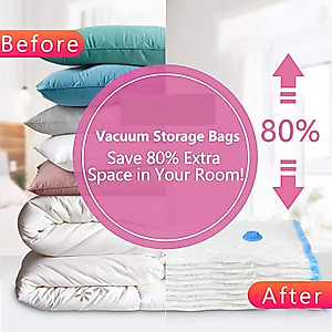 12 Pack Vacuum Storage Bags with Electric Pump, Travel Vacuum Bags(3 Jumbo, 3 Large, 3 Medium, 3 Small) Space Saver Vacuum Storage Bags,Vacuum Seal Bags for Clothes, Bedding,Blankets,Duvets, Pillows