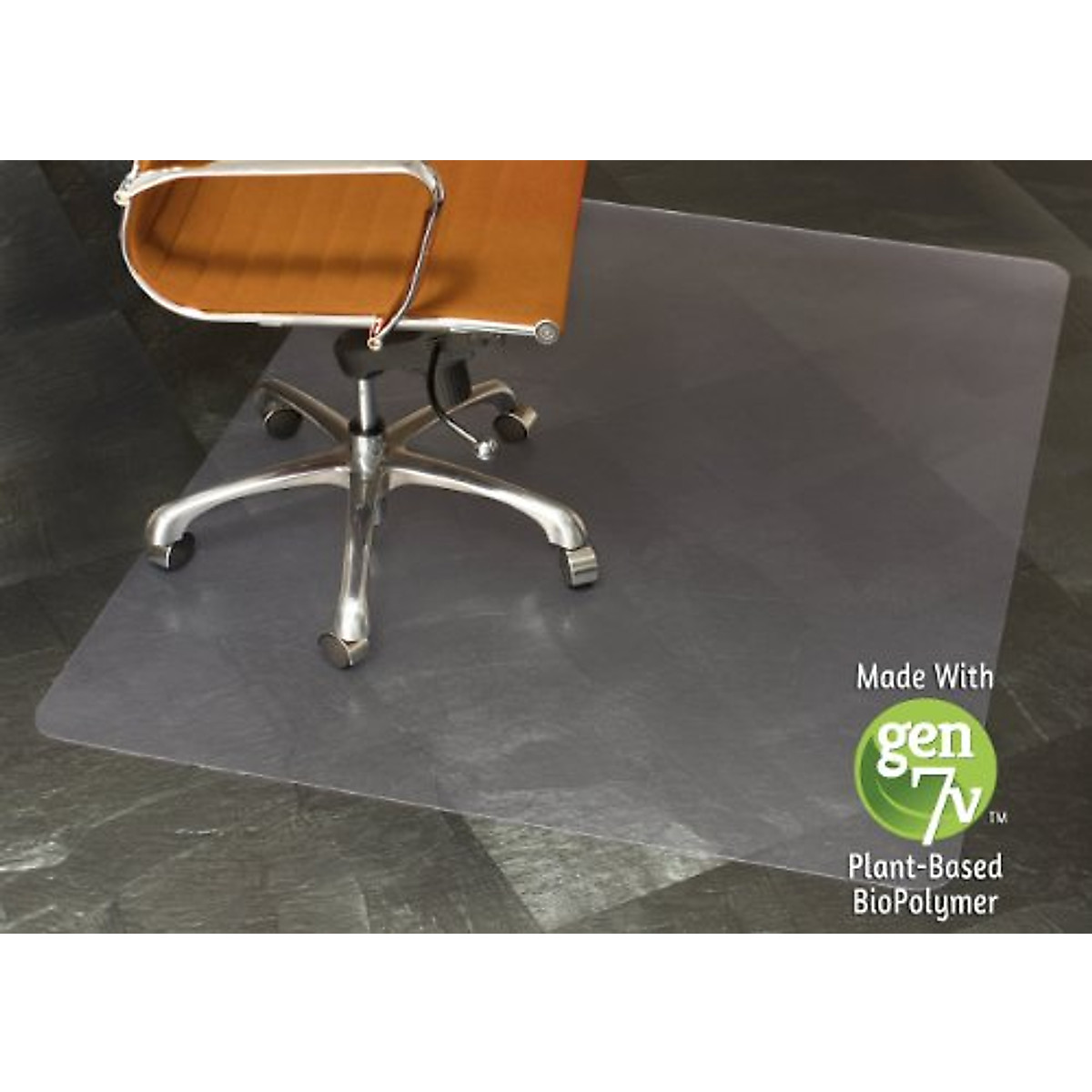 ES Robbins Natural Origin Rectangle Vinyl Chair Mat for Hard Floor, 46 by 60-Inch, Clear"