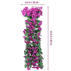 Yardwe 2 Sets Decor Ivy with Flowers Garden Sticker and Premium Floral Purple Vine: Balcony Home Plant Office Wisteria Decoration Violet Ceiling Vivid Basket Wedding Delicate Wall