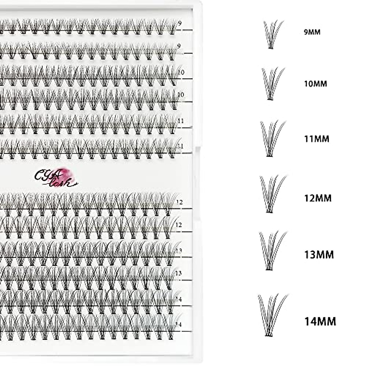 LMQLASH 10D Cluster Lash 9-14mm/curl C/0.07/Individual Eyelashes Natural Diy individual cluster Eyelash