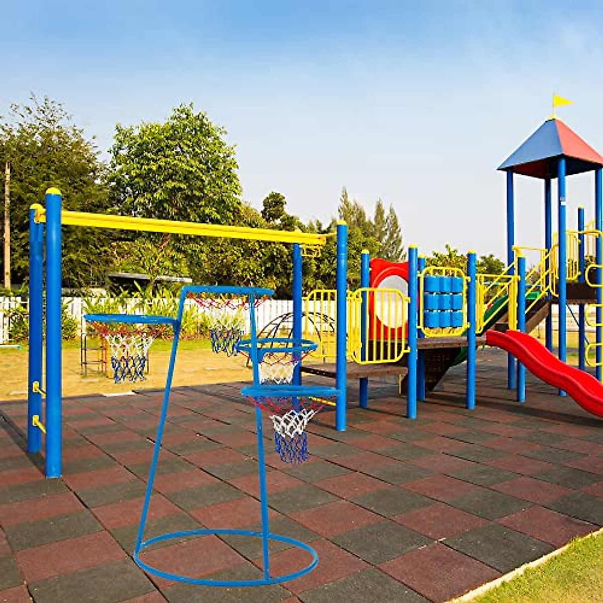 Children’s Factory, AFB7950, Angeles 4-Rings Basketball Hoops with Storage Bag, Blue, Toddler and Kids Indoor – Outdoor Preschool & Daycare Mini Hoops