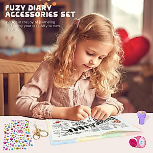 homicozy Mermaid Diary for Girls with Lock and Keys,Tie-Dye Fuzzy Journal for Kids with 160 Lined Pages,Fluffy Secret Notebook for Writing and Drawing,Gifts for Girls Over 3 Years Old,Pink