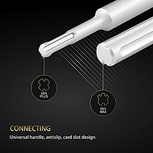 CPROSP Concrete Hole Saw Kit Wall Drill, SDS Plus &Max Shank Hole Saw, for Cement Brick Wall, Kit 30 40 65 80 100 mm