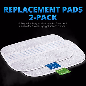 Euroflex Vapour 3 Ply Microfiber Floor Pads Replacement Refill for M2R and M4S Steam Mop High Quality Super Absorbent Machine Washable 2 Pieces
