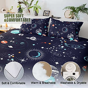 Vichonne Galaxy Space Comforter Set Full Size for Kids Teens Universe Adventure Stars Bedding Bedroom Decor