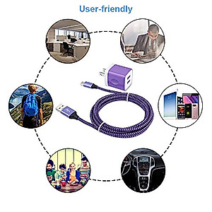 USB Wall Charger Phone Adapter Charging Block Brick Plug with 2Pack 6Ft Type C Charger Cable for Samsung Galaxy S23 S22 S21 S20 FE S10 S9 A03s A14 A13 A53 5G,Google Pixel 7 6 Pro 6a 5 4XL,LG Stylo 7 6
