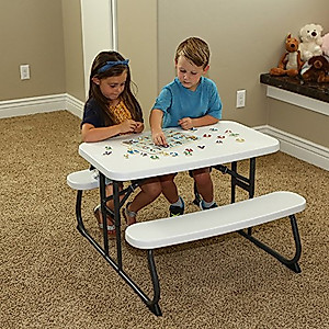 Lifetime Kid's Picnic Table, White and Black