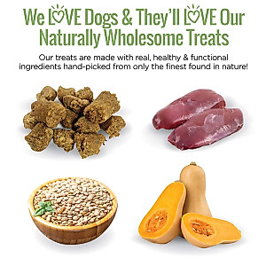 Smart Cookie All Natural Dog Treats - Duck & Squash - Training Treats for Dogs with Allergies or Sensitive Stomachs - Soft Dog Treats, Grain Free Dog Treats, Chewy, Human-Grade, Made in USA - 5oz Bag