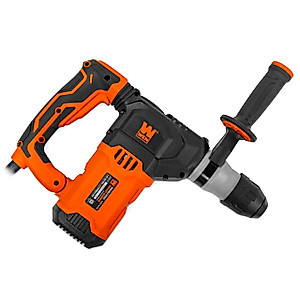 WEN 12-Amp 1-3/16-Inch Variable Speed SDS Plus Corded Rotary Hammer Kit with Case, Chisels, and Drill Bits (RH1042)