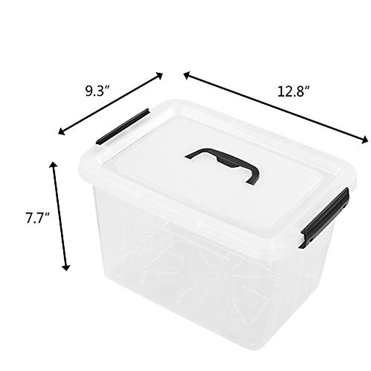 Tstorage 12 Quart Plastic Storage Latch Box, Latching Storage Bin with Handle,1 Pack