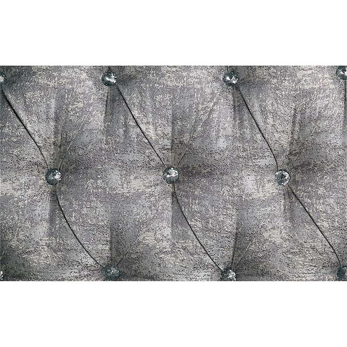 Acme Furniture Miliani Tufted Fabric & Wood Sofa with 5 Pillows in Gray/Bronze