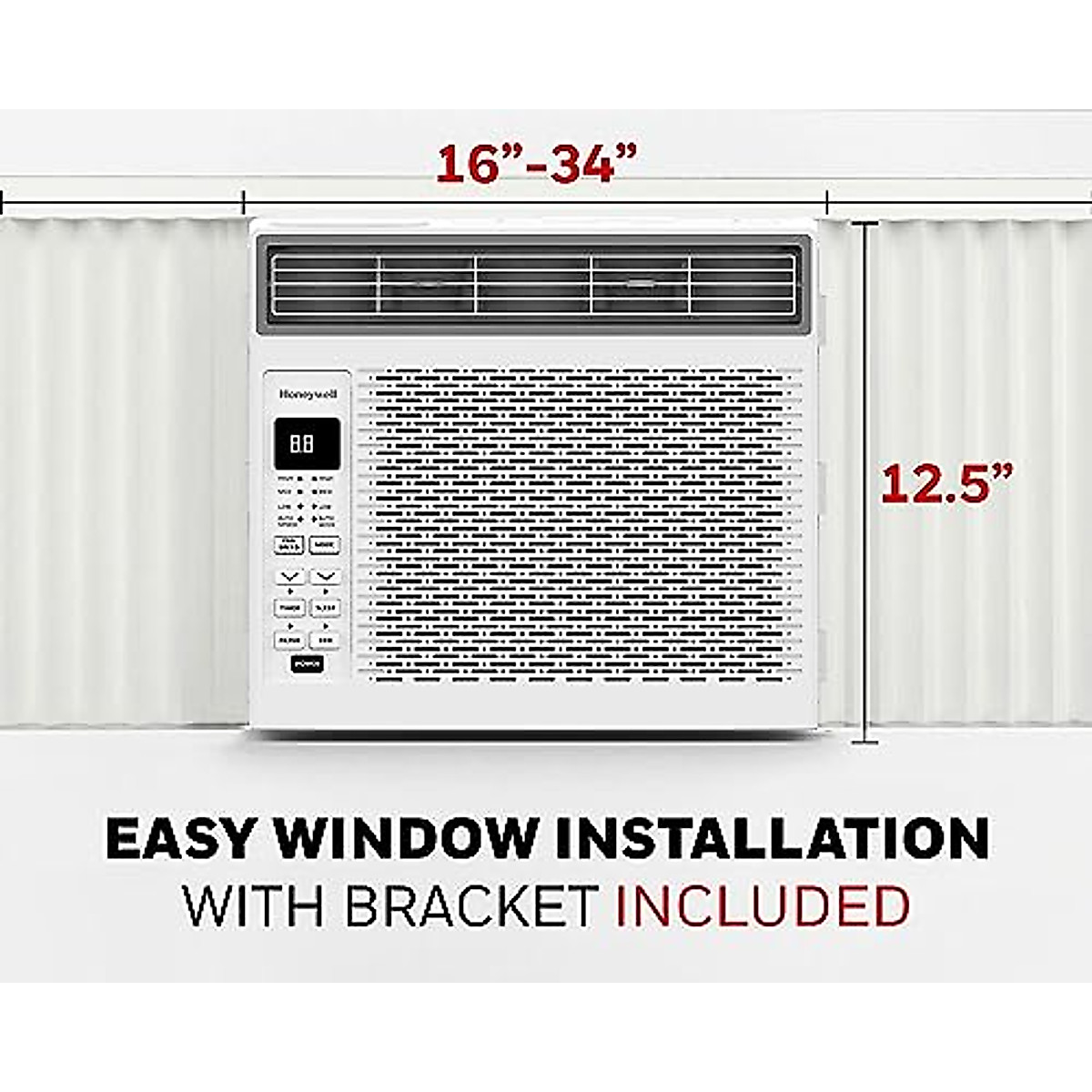 Honeywell 6,000 BTU Digital Window Air Conditioner, Remote, 4 Modes, Eco, 250 sq ft Coverage
