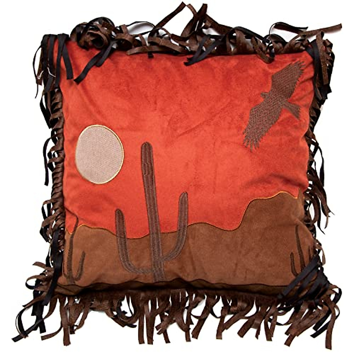 Carstens, Inc. Cactus Southwestern 18"x18" Throw Pillow, Red