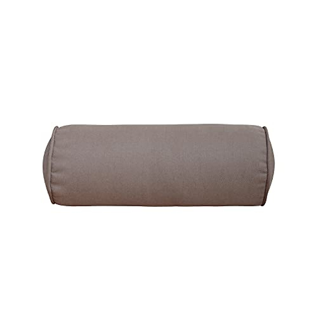 COZPLEN Indoor/Outdoor Bolster Pillows, 16x6 inches Solid Round Lumbar Cylinder Throw Pillows for Outdoor Furnitures, Set of 2, (Coffee)