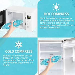 2 PCS Ice Eye Mask Reusable Ice Pack for Eyes,Hot Cold Compress Gel Bead Cooling Eye Mask with Eye Hole for Puffiness/Dark Circles/Eye Bags/Dry Eyes/Headaches/Migraines/Stress Relief (Blue)