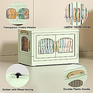 YARWAYER Storage Bins with Lids-Folding Storage Box with Doors,Plastic Storage Bins,Collapsible Storage Containers,Closet Organizers and Storage,1 Tier 15.4 Gal