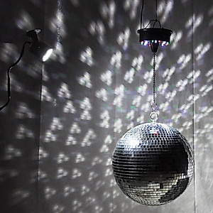 12" Mirror Disco Ball Great for a Party or Dj Light Effect Ideal for Party, Wedding, Pubs, banquets, Night Clubs and Disco Fits on Any Rotating Motor