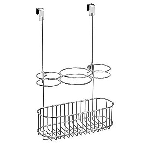 iDesign Classico Over-the-Cabinet Hair Styling Tool Holder - 10.65" x 5" x 10", Chrome