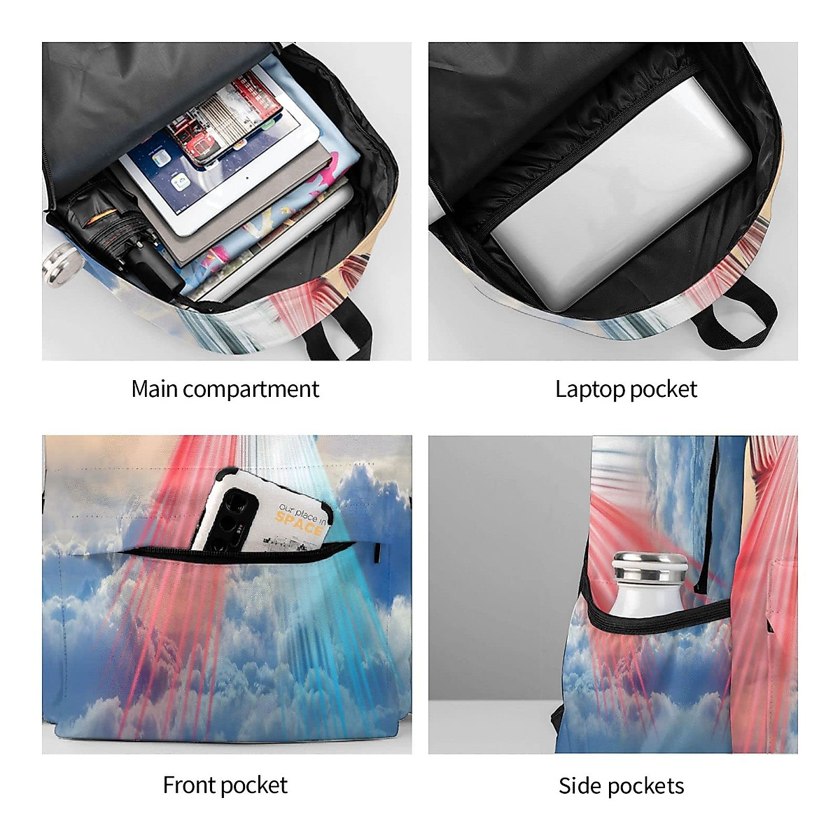 YISHOW 17 Inch Backpack With Adjustable Shoulder Straps Divine Mercy Lightweight Bookbag Casual Daypack For Travel Work