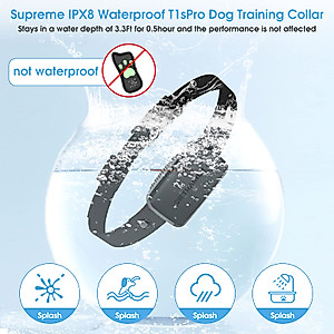 Bark Collar with Remote, Quick Charge IPX8 Waterproof Dog Shock Collar with APP, Free Combination Mode with Custom Sound,Vibration,Shock, T1sPro Include B1sPro All Functions