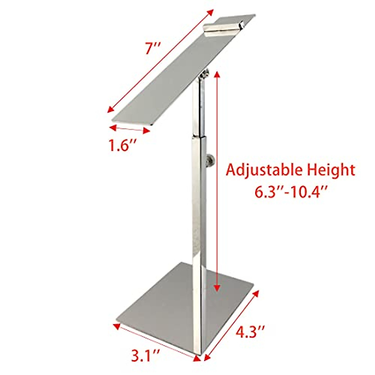 VIDAYA Silver Shoe Display Stand, Stainless Steel Shoe Display Risers Stand Countertop Adjustable Retail Supplies, Shoe Rack Set of 2