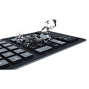 sungwoo Foldable Silicone Keyboard USB Wired Waterproof Rollup Keyboard for PC Notebook Laptop (Black+Grey)