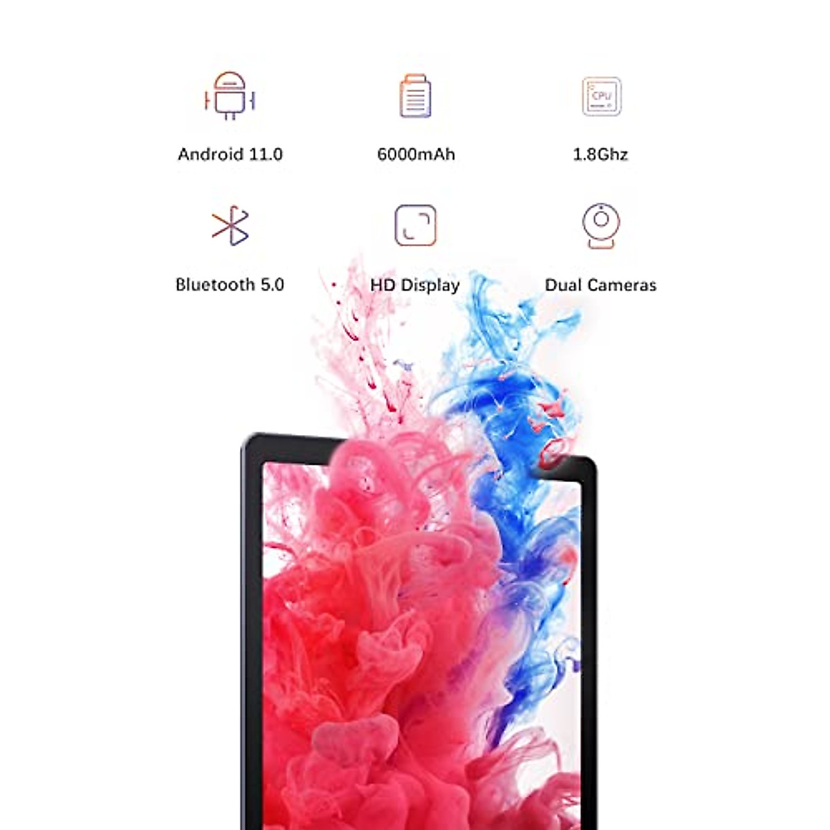10.1 inch Tablet, Android 11.0, 3GB RAM, 32GB ROM, MAGCH Android Tablet with Quad-Core Processor, Up to 1.8Ghz, 8MP Rear Camera, HD IPS Display, 5000mAh Battery, Wi-Fi, Bluetooth 4.2, Metal Body, Grey