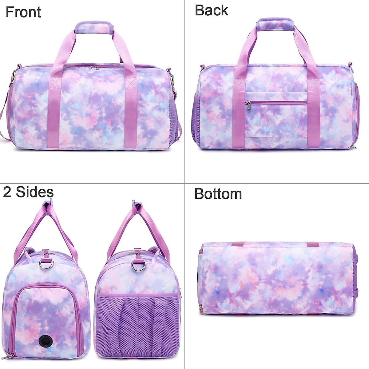 Dance Bag for Girls Princess Sports Duffle Bag for Girls Overnight Travel Duffel for Girls Ballet Bag with Shoes Compartment Water Resistant