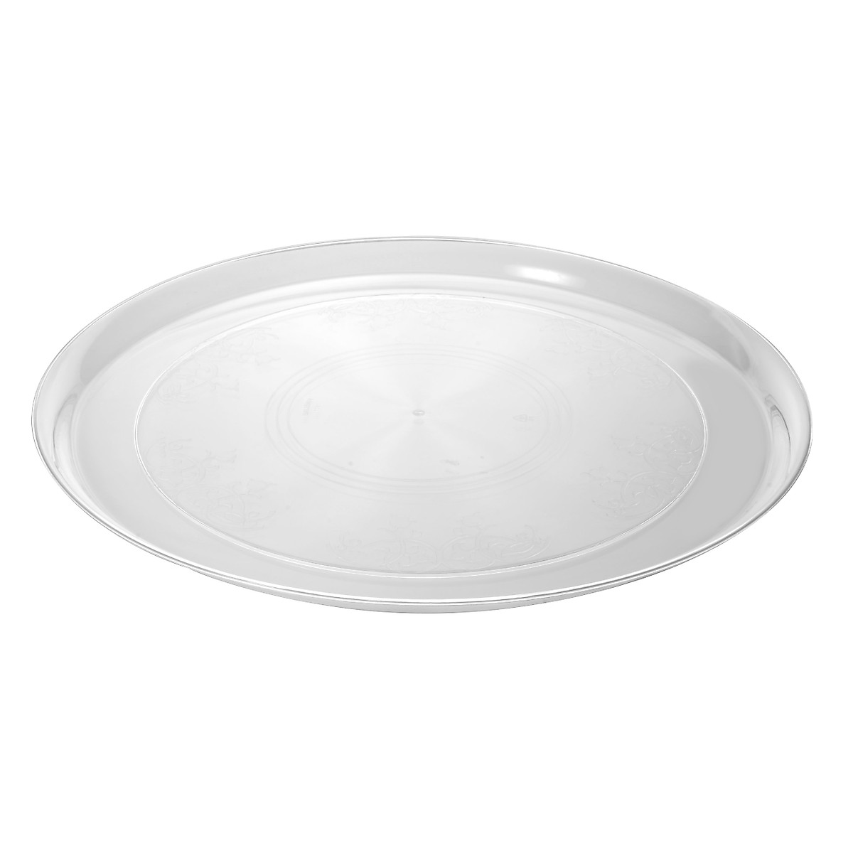 Fineline Settings Platter Pleasers Clear Supreme 14" Round Tray 25 Pieces