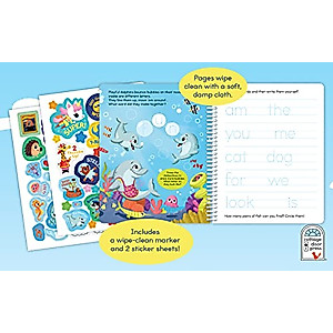 Write & Erase ABC and 123: Wipe Clean Writing & Tracing Workbook Skills for Preschool Kids and Up Ages 3-5: Includes Letter and Number Tracing, Early ... Erase Marker & Bonus Restickable Stickers.