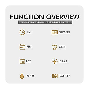 Kiahin Mens Digital Watch - Sports Military Watches Waterproof Outdoor Chronograph Military Wrist Watches for Men with LED Back Ligh/Alarm/Date