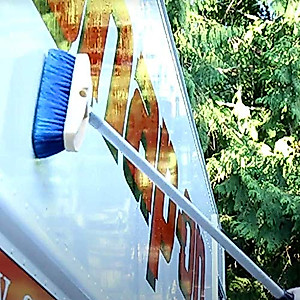 TERAVAN 8 Inch Blue Obround Medium Soft Flow Through Brush with Flagged Ends for RV's and Larger Vehicles