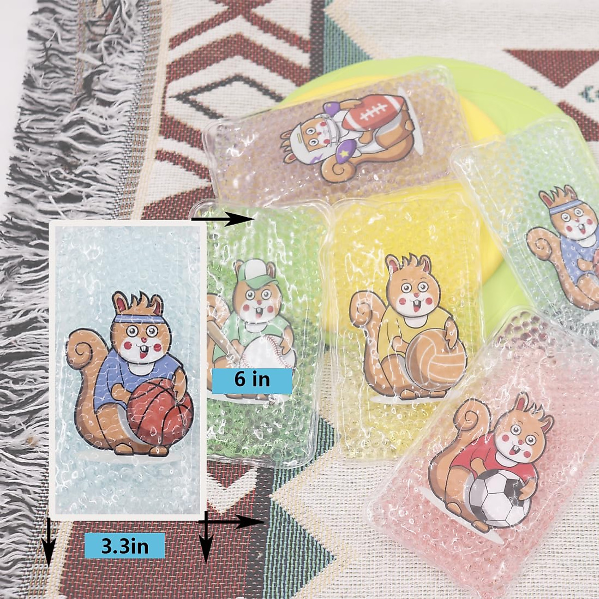 5 PCS Kids Hot Cold Ice Packs, ReusableIce Pack Boo Boo, Auxiliary Fever Reduction, Soft Colorful Sleeves, Wisdom Teeth, Baby Colic, Gas and Upset Stomach, Pain Relief, Fever, Headaches