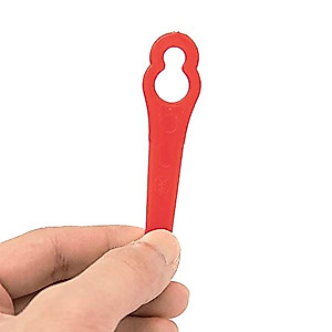 Aoerway Grass Blades Replacement Pack of 100 Plastic Red Strimmer Blades 83mm for Lawn Mower Home Garden Tool