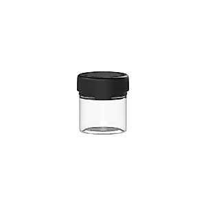 Chubby Gorilla 60CC/2FL.OZ/60ML Aviator CR Jar - Container With Inner Seal & Tamper - Clear Natural With Opaque Black Lid (PACK OF 24)