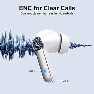 Wekily Wireless Earbuds, Bluetooth 5.3 Headphones with LED Digital Display 108 Hrs Playtime, Hi-Fi Stereo, IPX7 Waterproof Wireless Earphones with 4-Micphone for Gym/Sport, Starlight