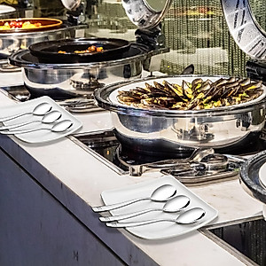 Obstnny 6 Pieces Stainless Steel Buffet Serving Spoons, Serving Spoons for Restaurant, Banquet, Party