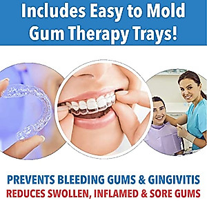 Perio-Care Gel for Trays (5 Tubes + Trays) - 1.7% Hydrogen Peroxide Gel - Designed to Treat Bleeding Gums, Gingivitis, Periodontitis, Periodontal Disease and Gum Disease