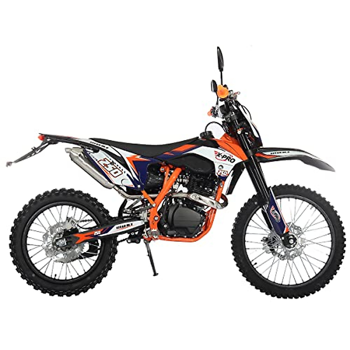 X-PRO Titan DLX 250cc Gas Dirt Bike Pit Bike Adult Bike,Big 21"/18" Wheels, Zongshen Engine! (Orange)