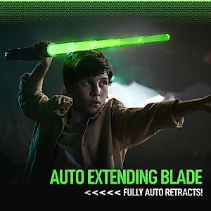 Goliath Power Saber Energy Blade Green First Ever Automatic Saber Auto Extending & Retracting Saber Extends 35" (90cm) Motion Based SFX Ages 6 and up