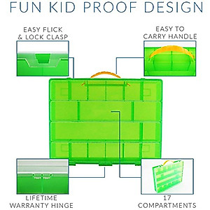 Life Made Better Beyblade Green Case, Battle Box For Kids, Compatible With Beyblades, 17 Compartment Playset Organizer (Green)