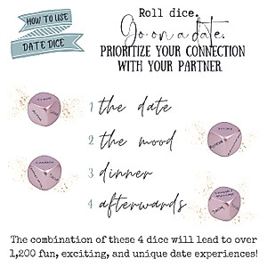Lavender Sophia Date Night dice for Couples - Date dice for Couples Date Night Ideas - 100 Date Ideas for Couples Games Date Night Bucket List - Date Night Games for Couples Games