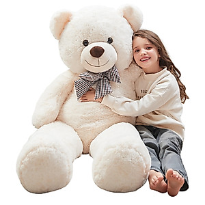 MorisMos Giant White Teddy Bear Stuffed Animals Plush Toy for Girlfriend Kids Christmas Valentine's Day Birthday 47 Inches