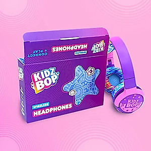 Kidz Bop Bluetooth Headphones for Kids | Hi-Def Microphone & Speakers | 94dB Volume Limiting | Wireless | Adjustable | School Use | Christmas 2022 Present | Gift 3 4 5 6 7 8+ Year Old Girls Boys