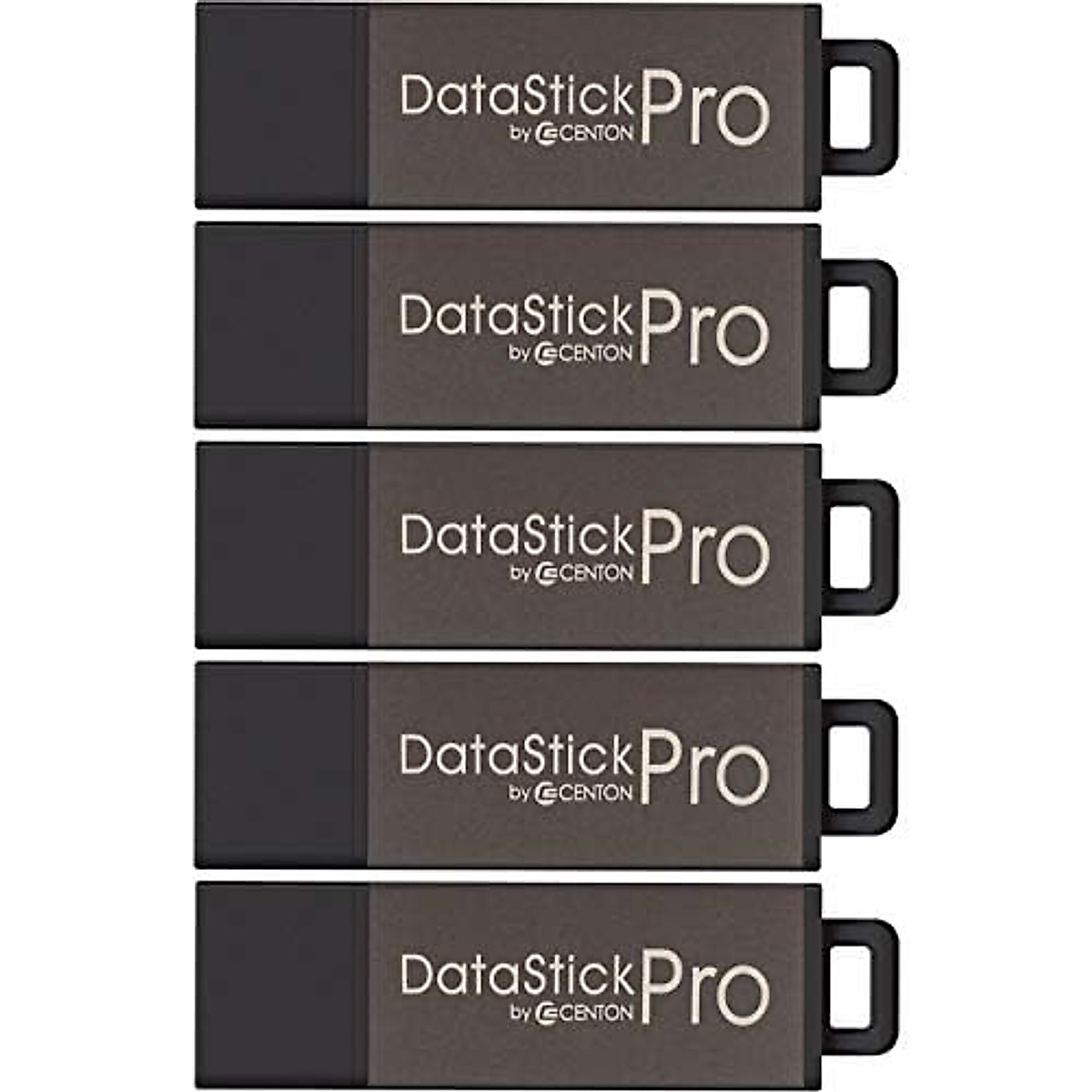 Centon Electronics DataStick Pro USB 2.0 Flash Drive, 32 GB, USB Flash Drives, 5 Bulk Pack, Grey