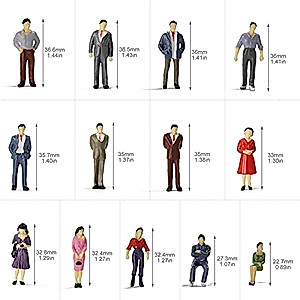 P50 Model Trains Architectural 1:50 O Scale Painted Figures O Gauge Sitting and Standing People for Miniature Scenes New (50PCS)