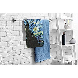 oFloral Van Gogh Classic Arts Starry Night Hand Towels Cotton Washcloths,Comfortable Soft Towels for Bathroom/Kitchen/Yoga/Golf/Hair/Face Towel for Men/Women/Girl/Boys 15X30 Inch