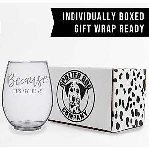 Personalized Etched Monogram 17oz Stemless Wine Glass, Gifts for Women, Customized Engraved Christmas Gifts, Unique Mother's Day Gift, Customizable Bridesmaid Birthday Wine Tumbler, Because YTH