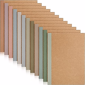 Harloon 12 Pcs Back to School A5 Composition Notebook Journals 8 in x 5.75 in College Ruled Kraft Notebooks with Rainbow Spines Small Lined Composition Book for School Office Home Kid Women 60 Sheet